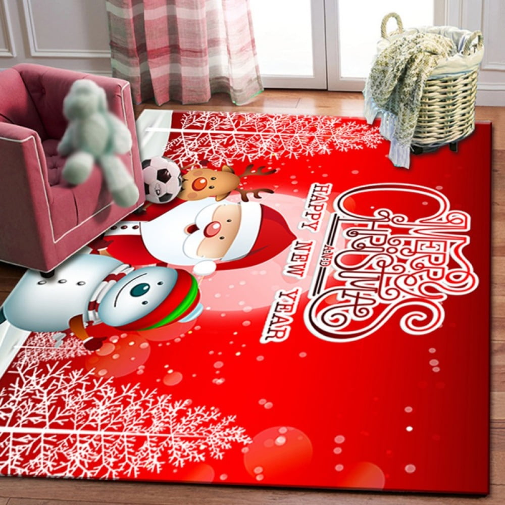 Merry Christmas Santa Claus Red Non Slip Area Rug 20" x 32" for Living ...