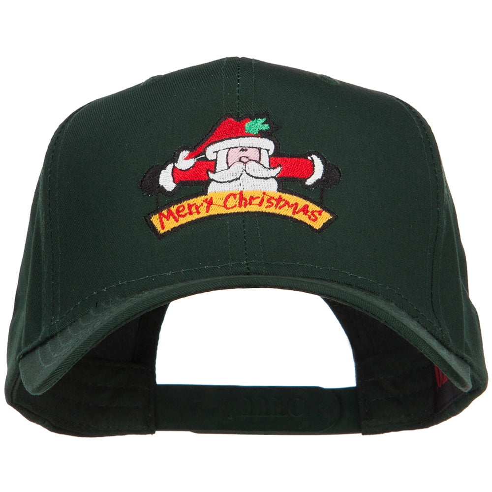 Merry Christmas Santa Embroidered Twill Pro Cap - Dk Green OSFM ...