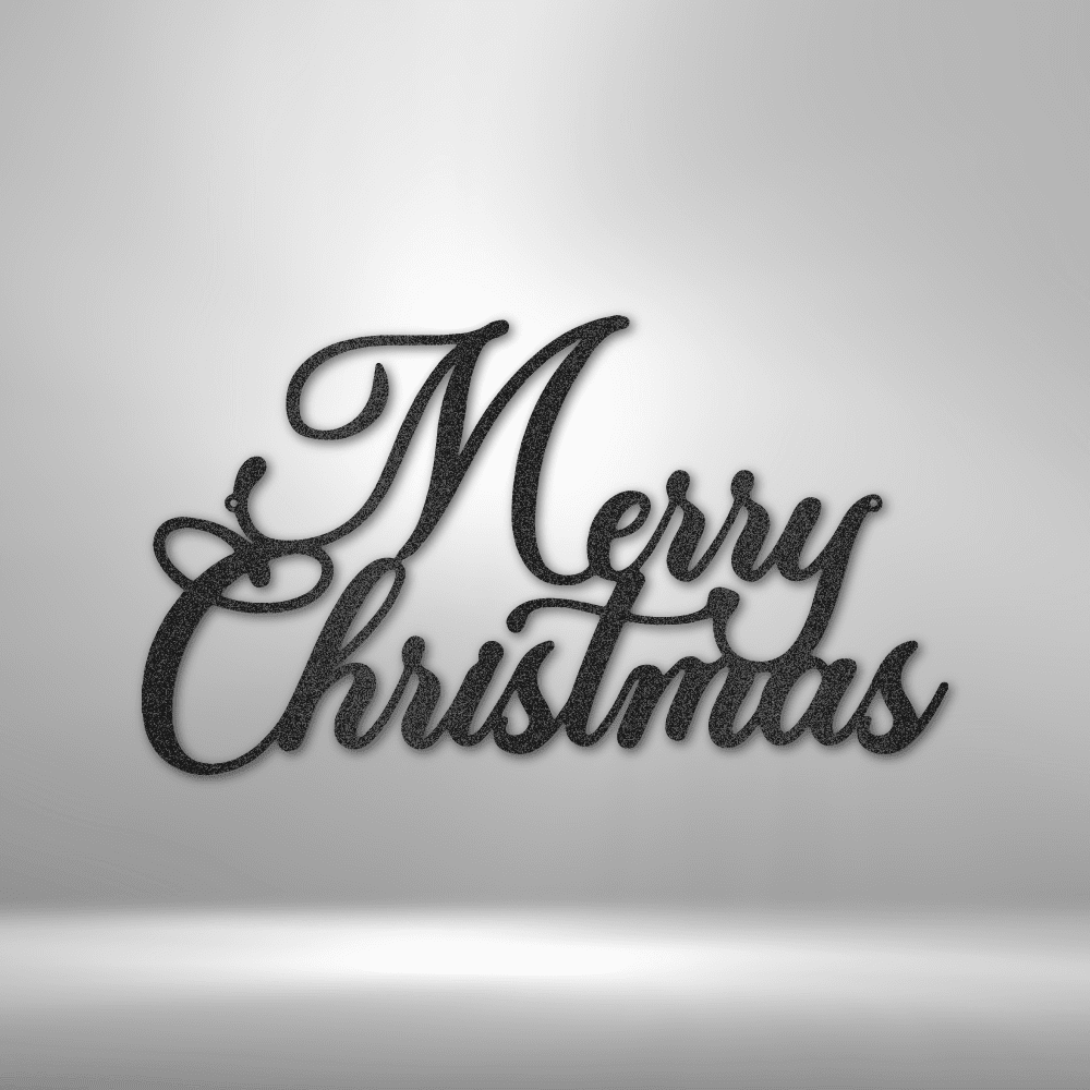 Merry Christmas Script Steel Sign Laser Cut Powder Coated Home & Office ...