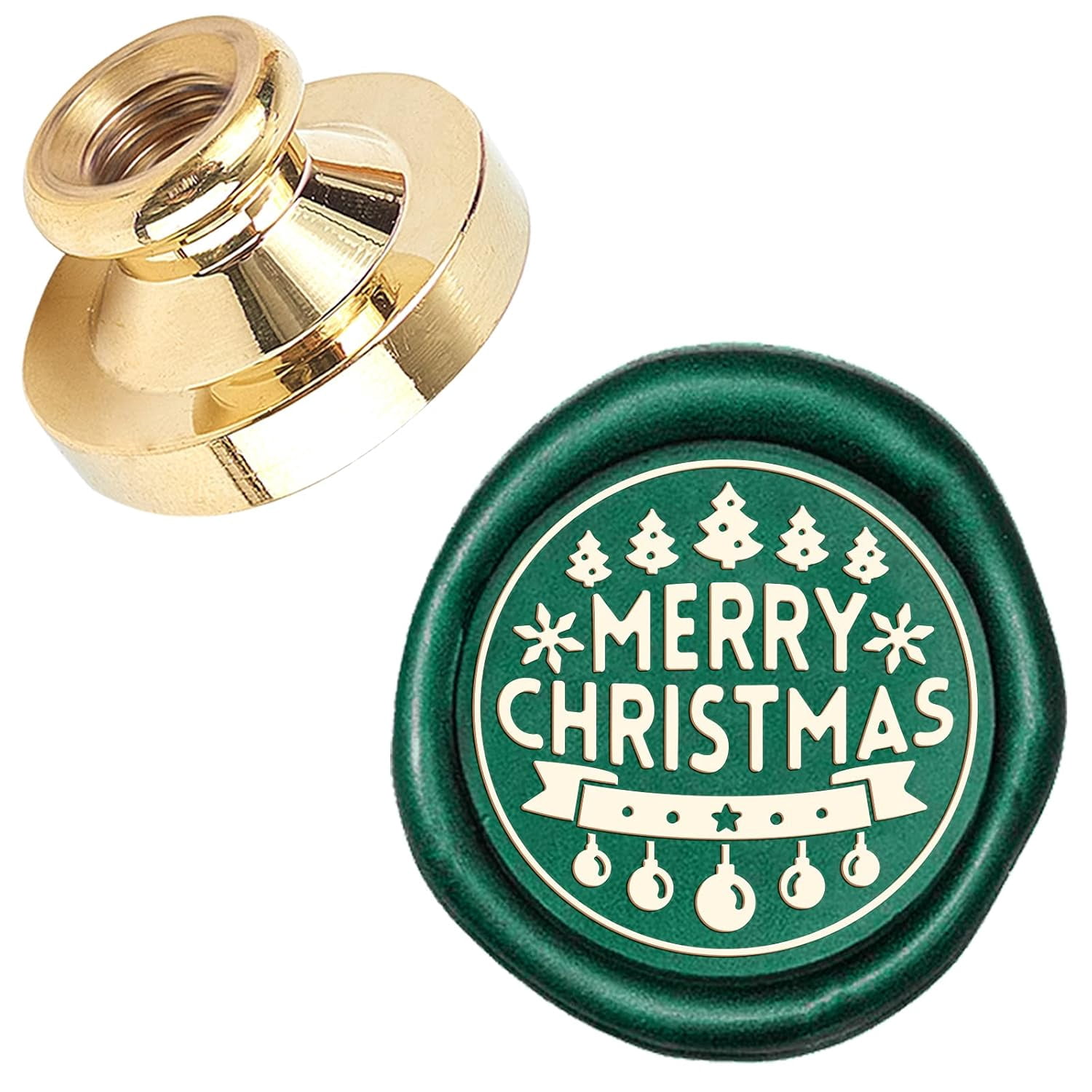 Merry Christmas Sealing Wax Stamp - 25mm Round Brass Head - Christmas ...