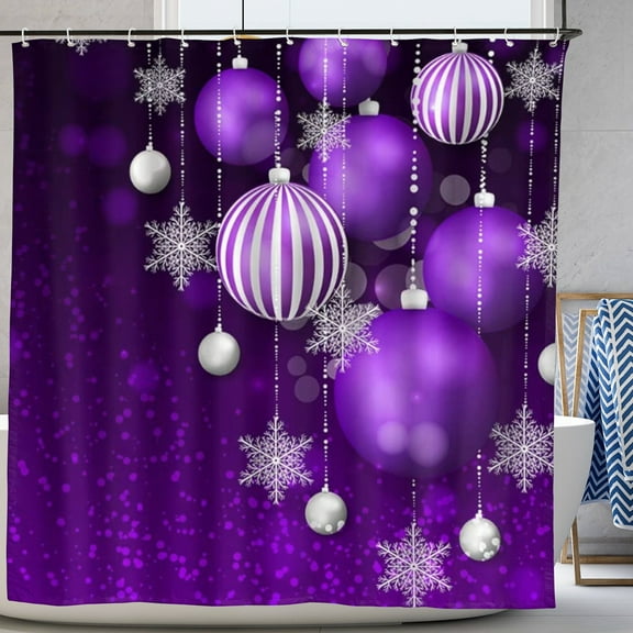 Black Christmas Shower Curtain, Waterproof Shower Curtains for Bathroom ...