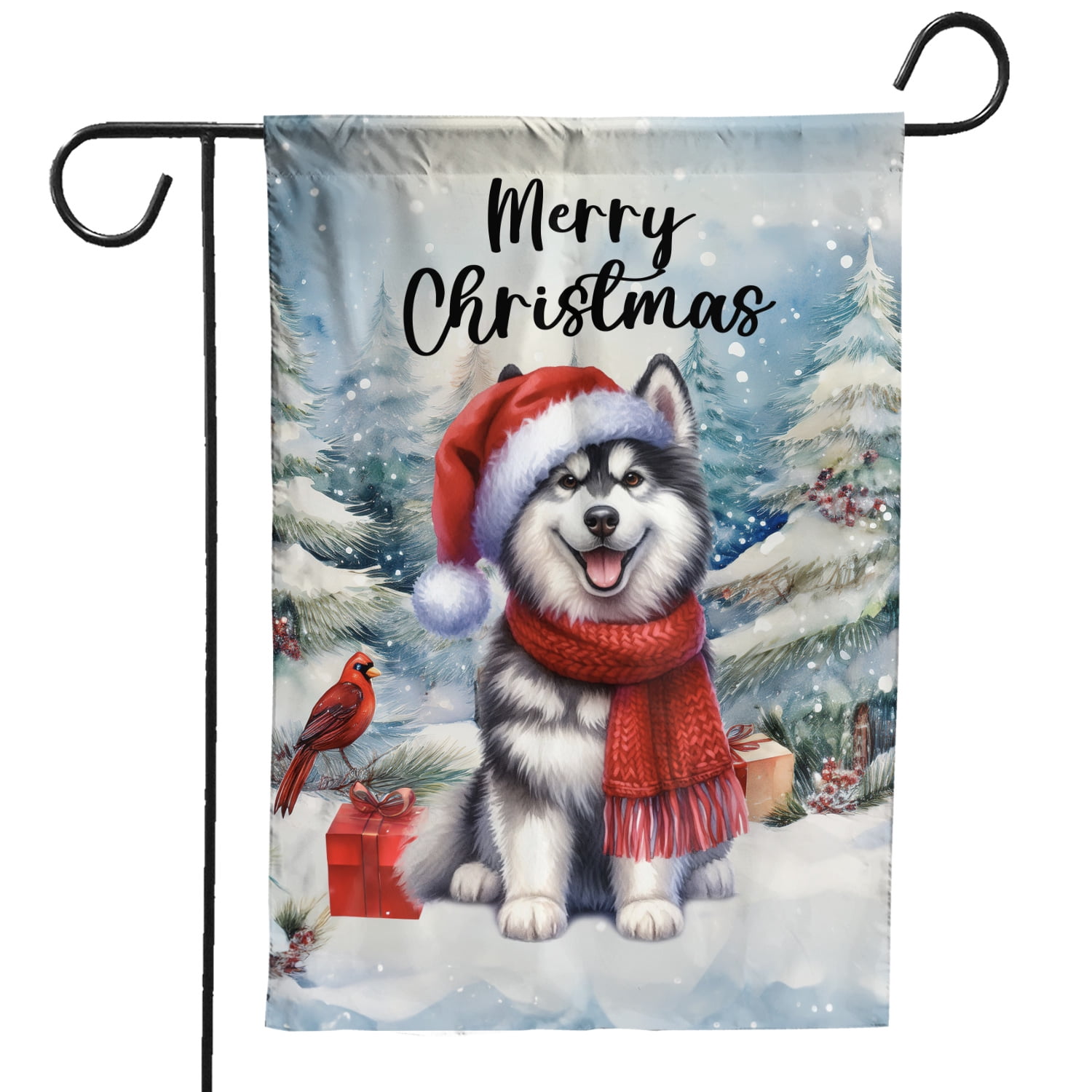 Merry Christmas Siberian Husky Enjoys Woofmas Winter Xmas Holiday ...