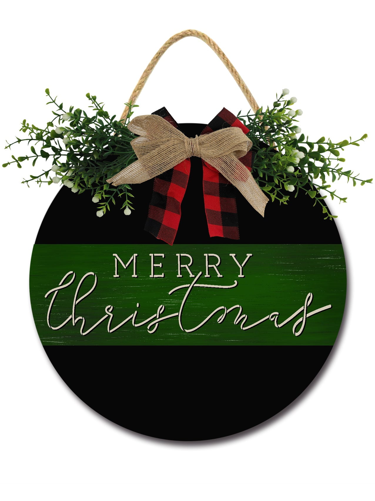 Merry Christmas Sign Front Door Porch Decorations, Round Rustic Wood ... Merry Christmas Sign Front Door Porch Decorations, Round Rustic Wood ...