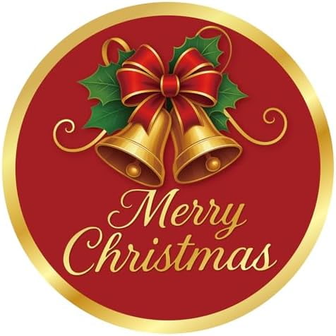 Merry Christmas Stickers - 2 Inch 120Pcs Holiday Stickers Gold Foil ...