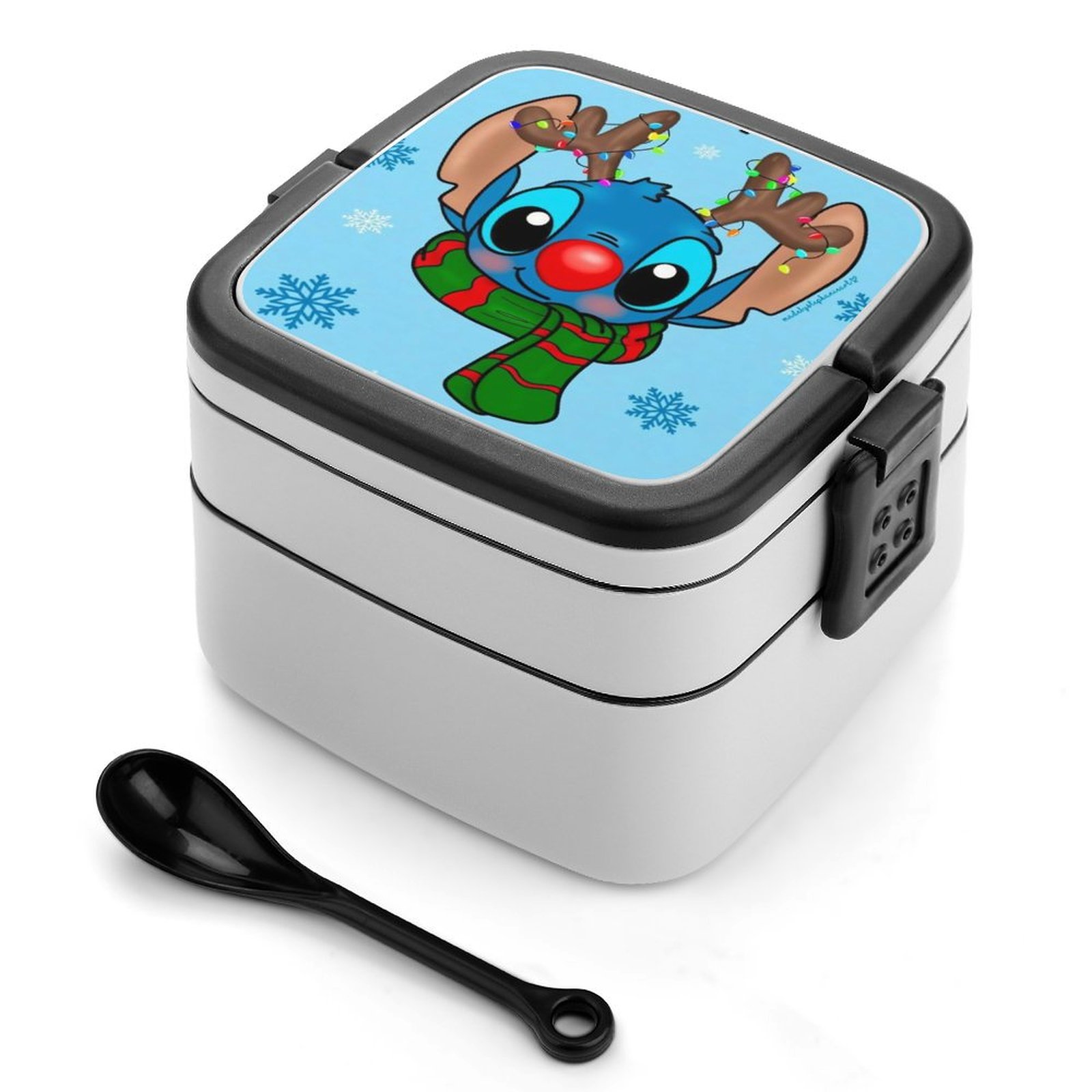 Merry Christmas Stitch356 Reusable Bento Boxes Lunch Box Double Layer ...