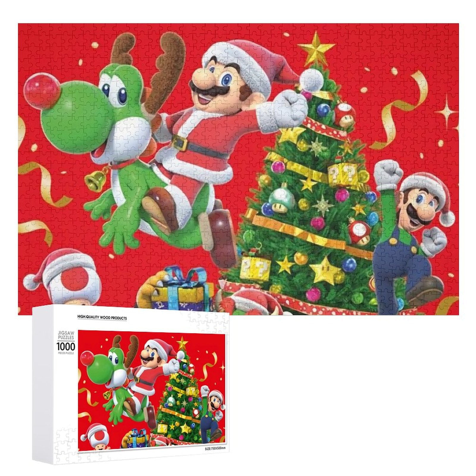 Merry Christmas Super Mario And Friends Puzzles- 1000 Piece Jigsaw ...