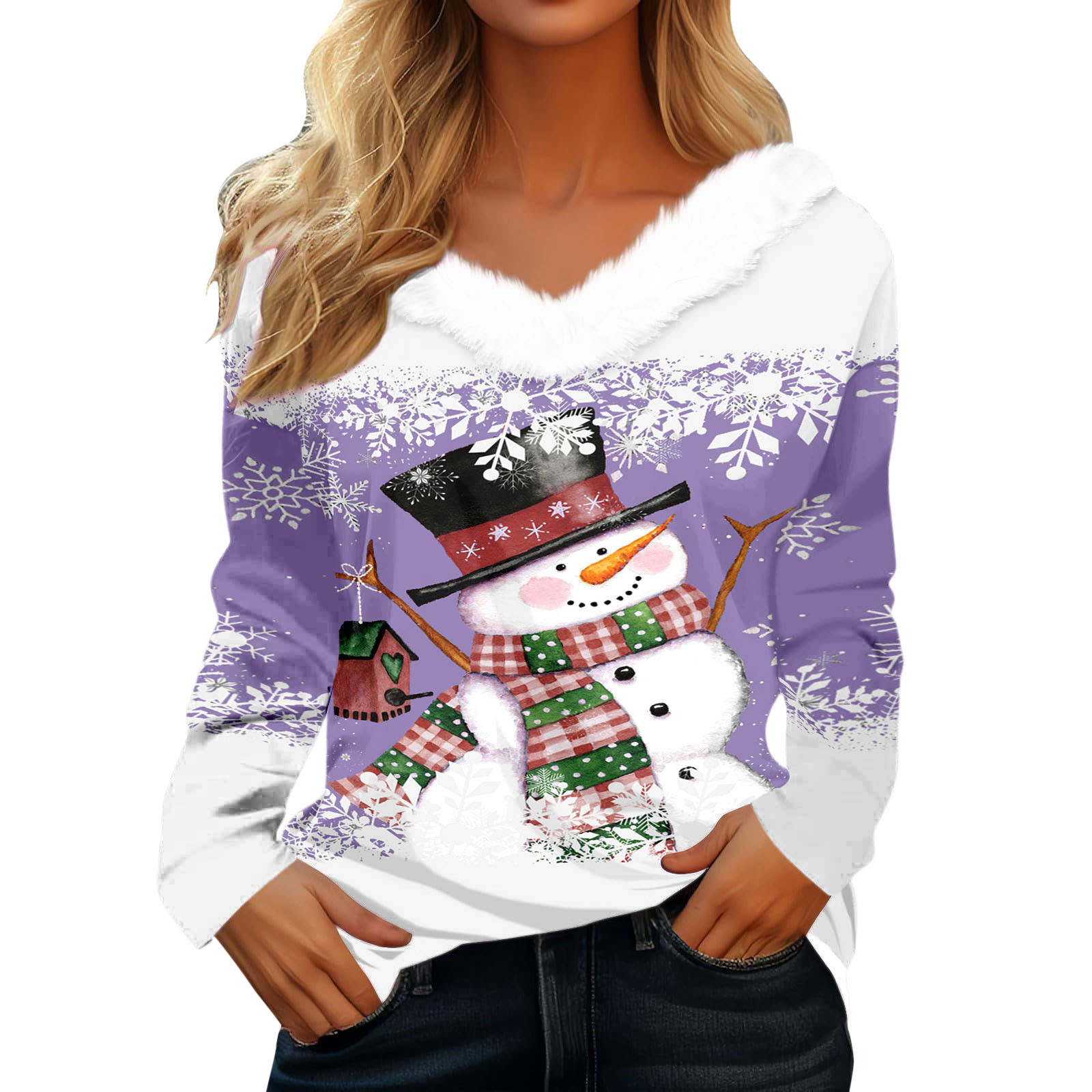 Merry Christmas Tops For Womens Funny Xmas Snowmen Printed T Shirts ...