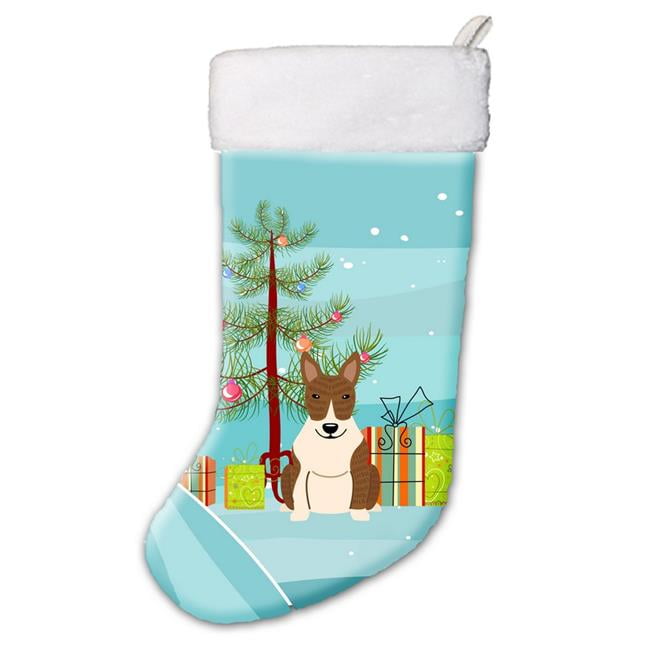 Merry Christmas Tree Bull Terrier Brindle Christmas Stocking - Walmart.com
