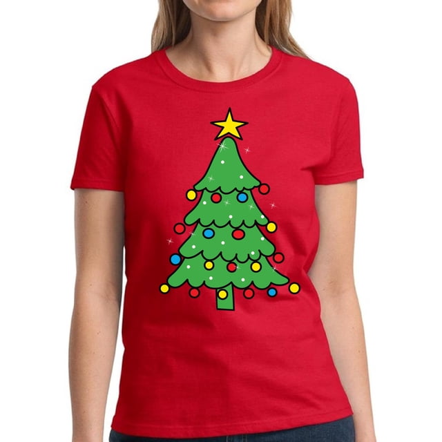 Merry Christmas Tree Christmas T Shirt for Ladies - S M L XL 2XL 3XL ...