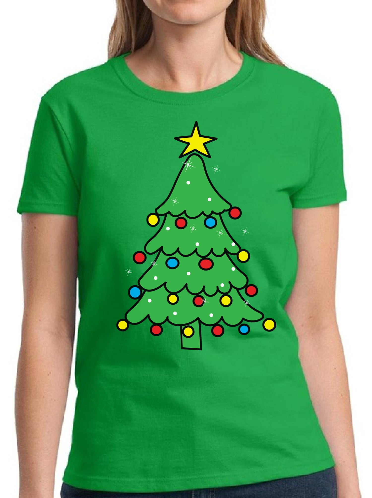 Merry Christmas Tree Christmas T Shirt for Ladies - S M L XL 2XL 3XL ...