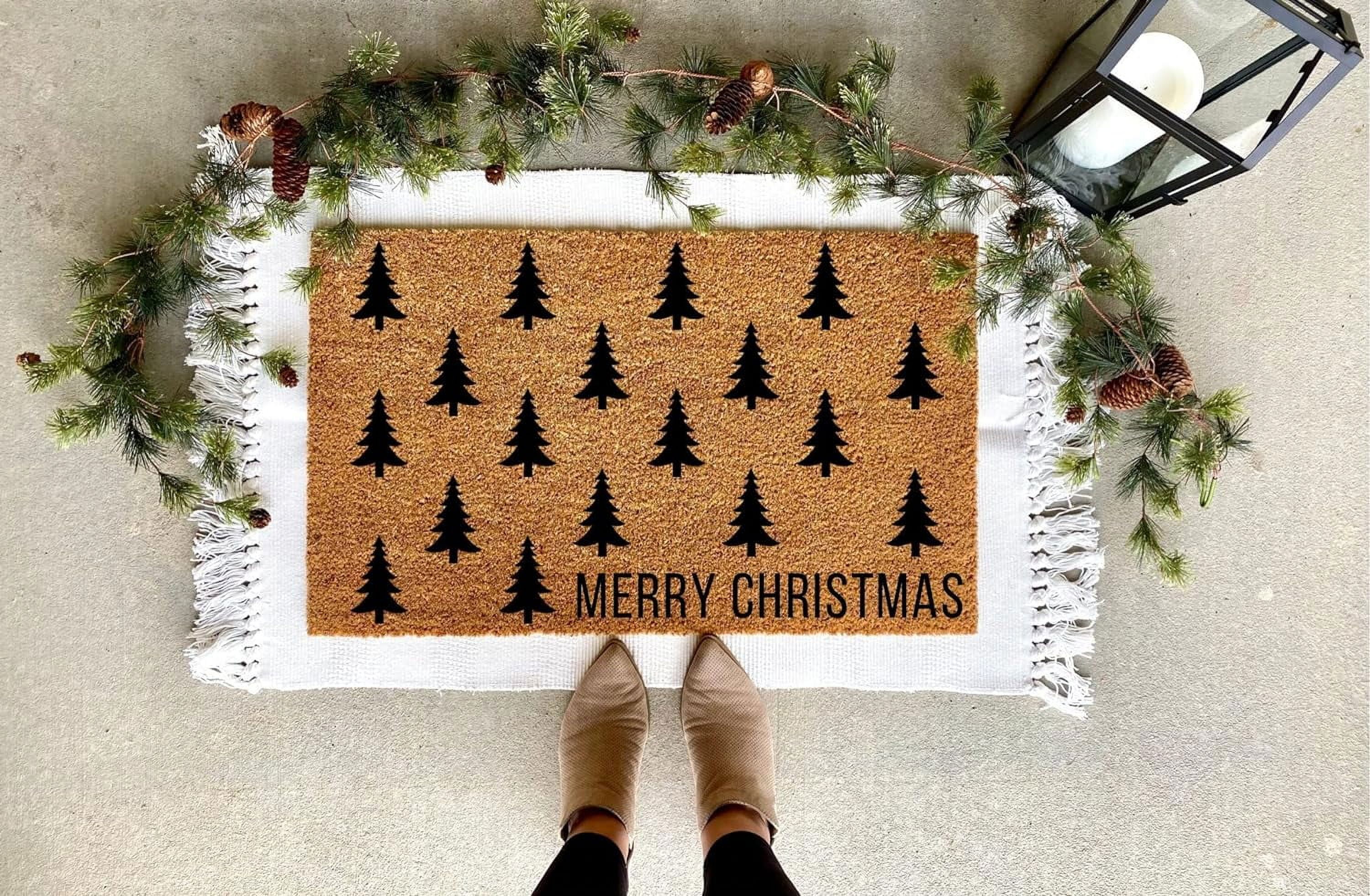 Merry Christmas Tree Doormat, Christmas Decor, Personalized Doormat ...