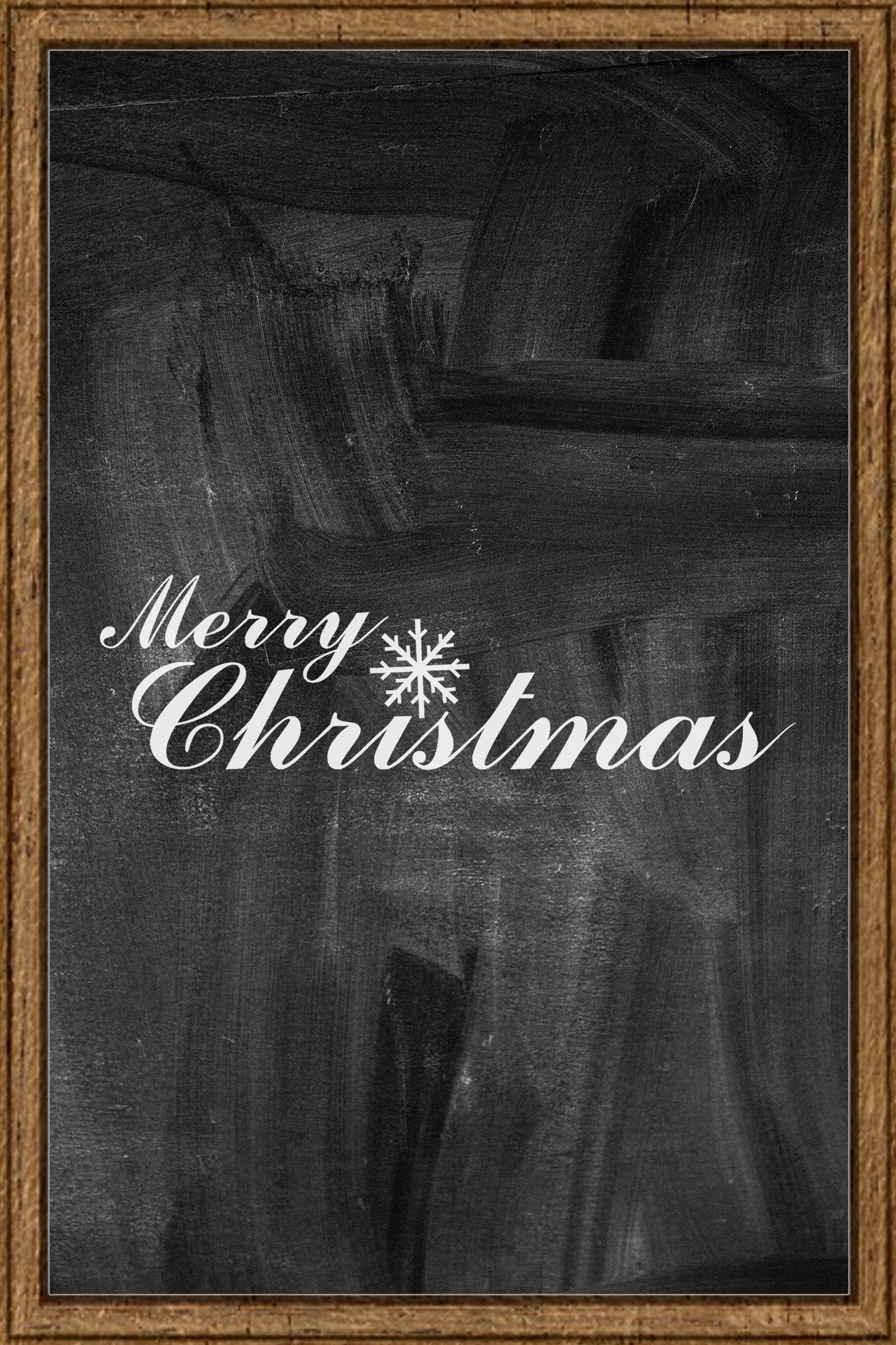 Merry Christmas snowflake cursive holiday celebrate Tin Sign Chalk ...