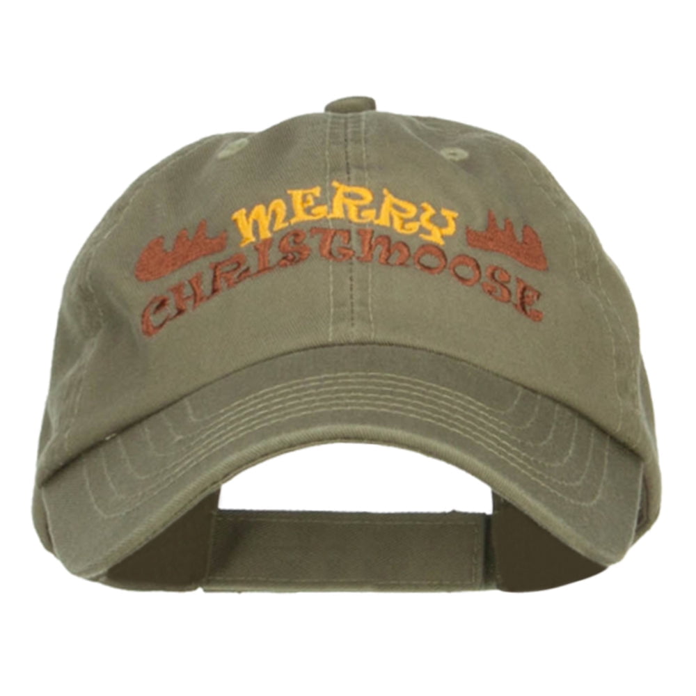 Merry Christmoose Embroidered Low Cap - Olive OSFM - Walmart.com
