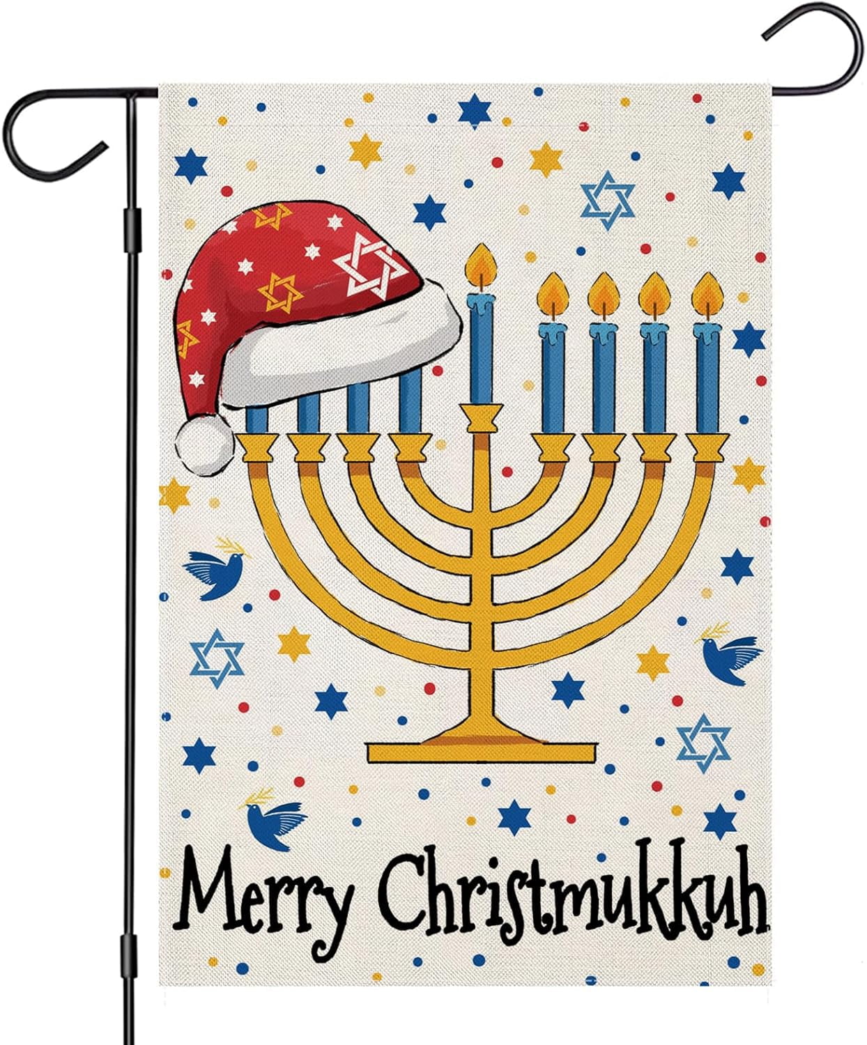 Merry Christmukkah Garden Flags 12.5x18 Double Sided, Hanukkah ...
