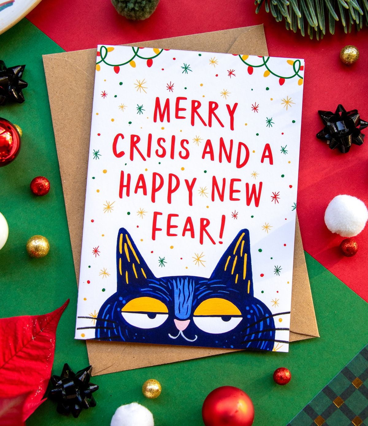 Merry Crisis and a Happy New Fear Card – Humorous Holiday Greeting Card ...