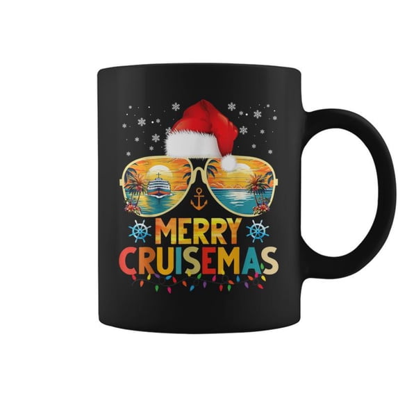 Merry Cruisemas Santa Hat Retro Cruise Ship Christmas Cruise Coffee ...