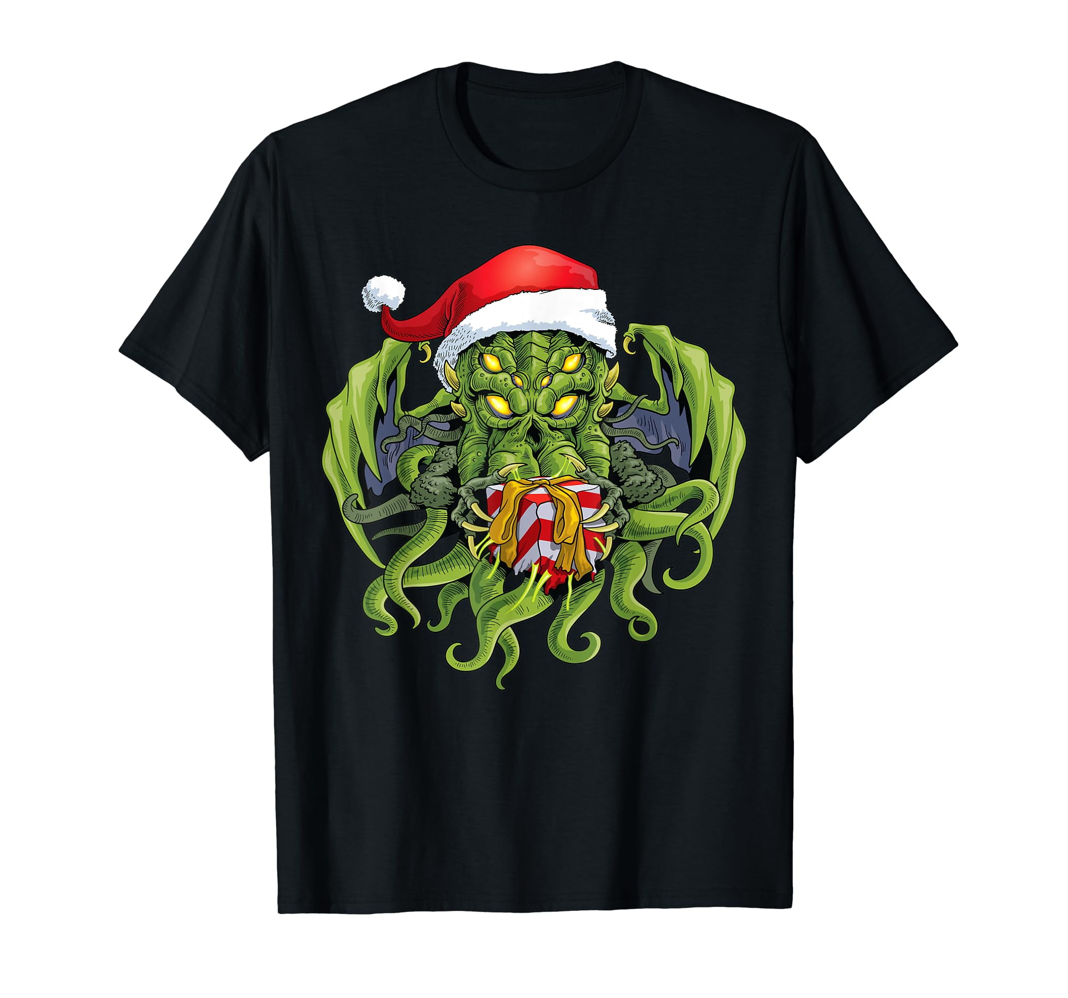 Merry Cthulhumas Christmas Cthulhu Santa Claus Horror Xmas T-Shirt ...