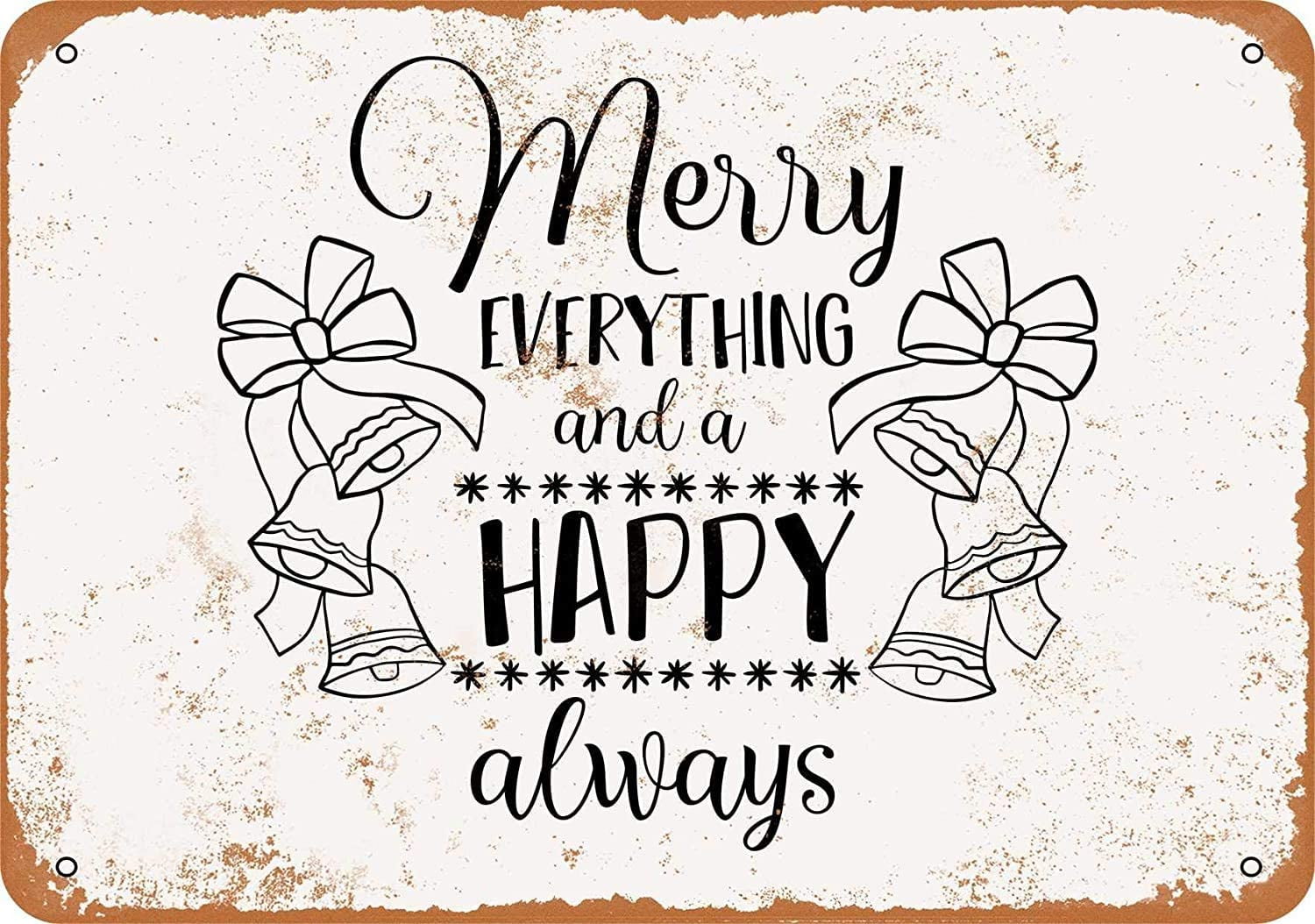 Merry Everything and a Happy Always Retro Hanging Wood Sign 8"x12" by ...