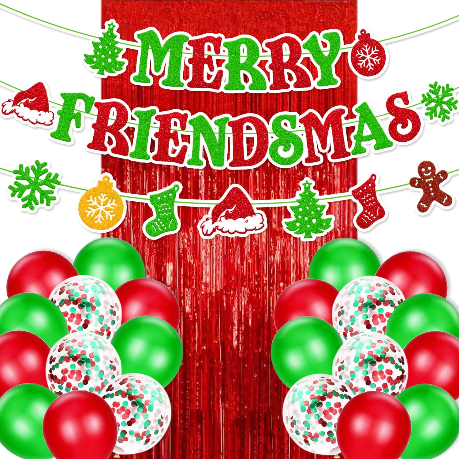Merry Friendsmas Party Decorations Merry Friendsmas Banner Christmas ...