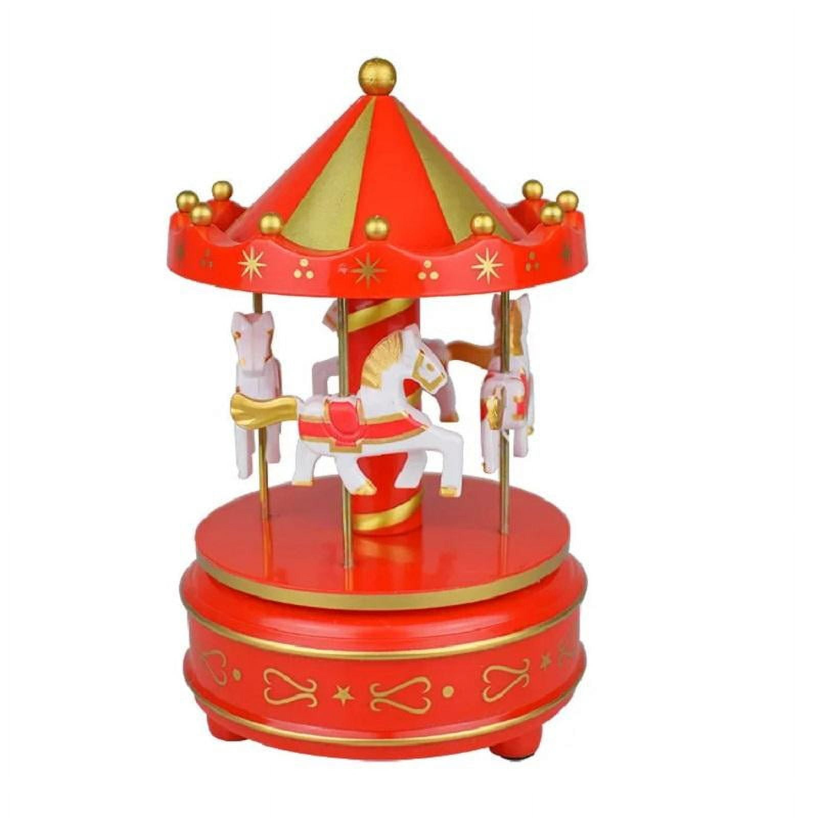 Merry-Go-Round Wooden Music Box Toy Child Baby Game Home Decor Carousel ...