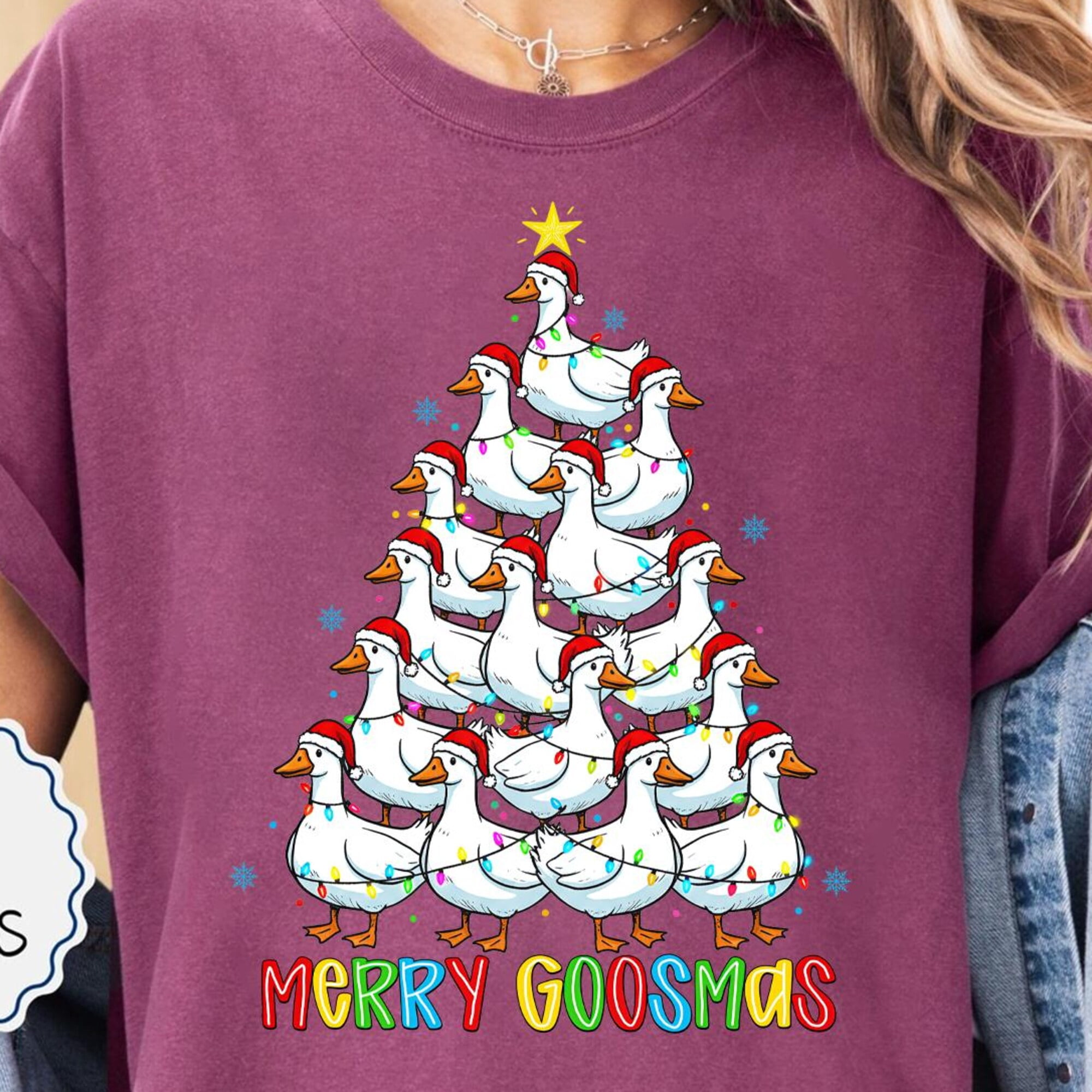 Merry Goosmas Shirt Merry and Bright Trees Womens Christmas ShirtWomans ...