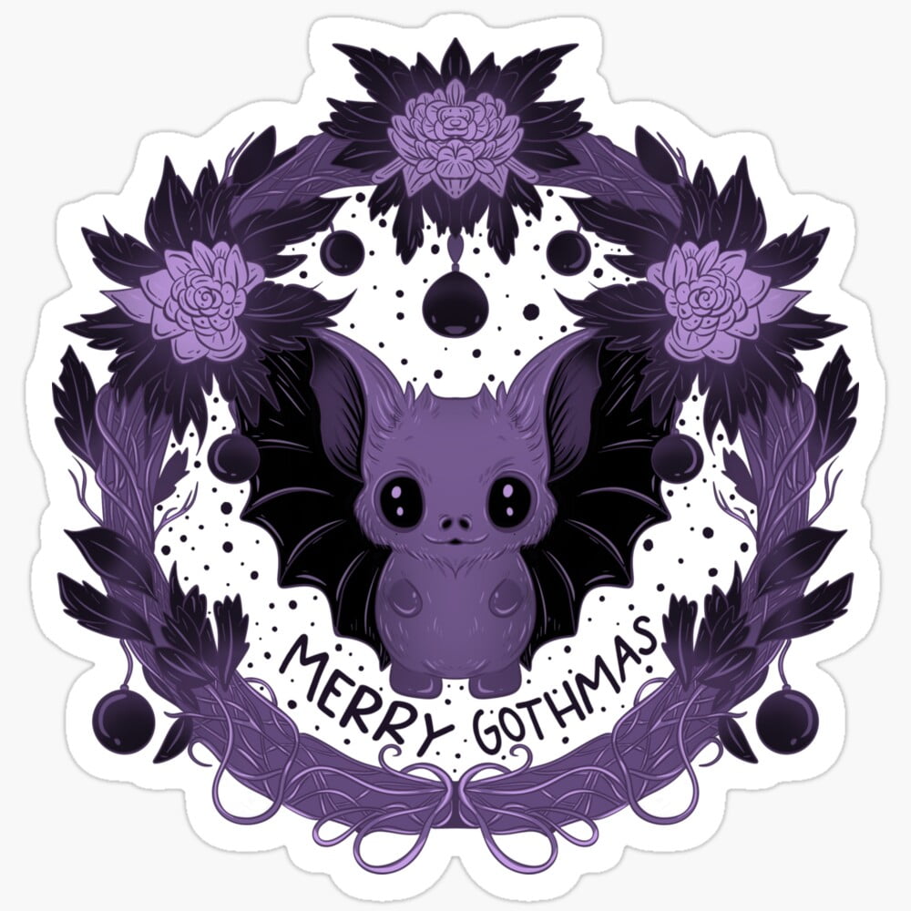 Merry Gothmas Bat Sticker Phone Decal Water Bottle Stickers Car Decals ...