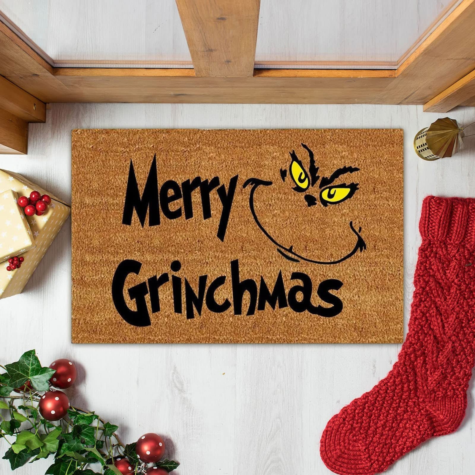 Merry Grinch Mas Outdoor Doormat, the Grinch Outdoor Christmas Decor ...