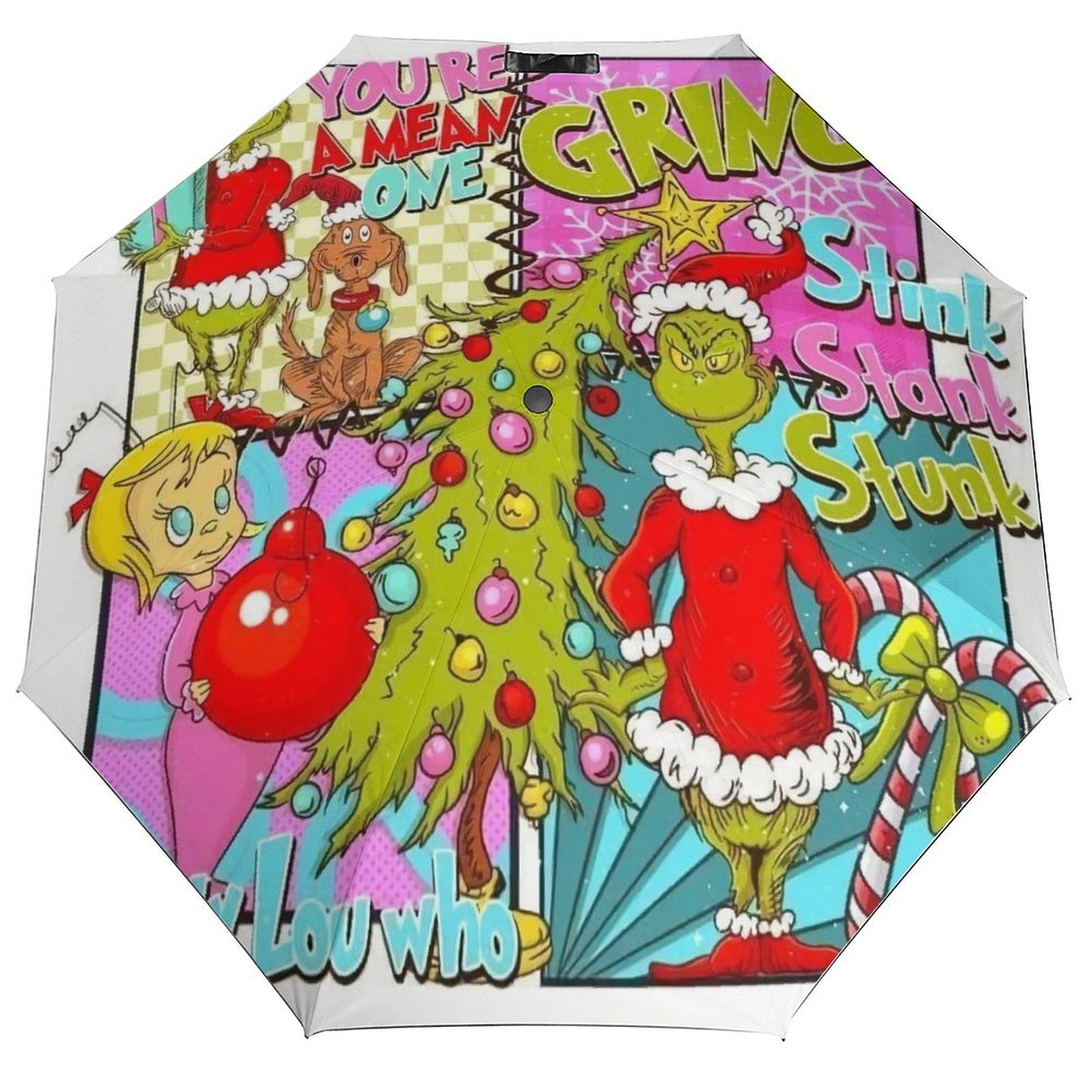 Merry Grinch Stink Umbrella,Kids Folding Umbrella Automatic Open-close ...