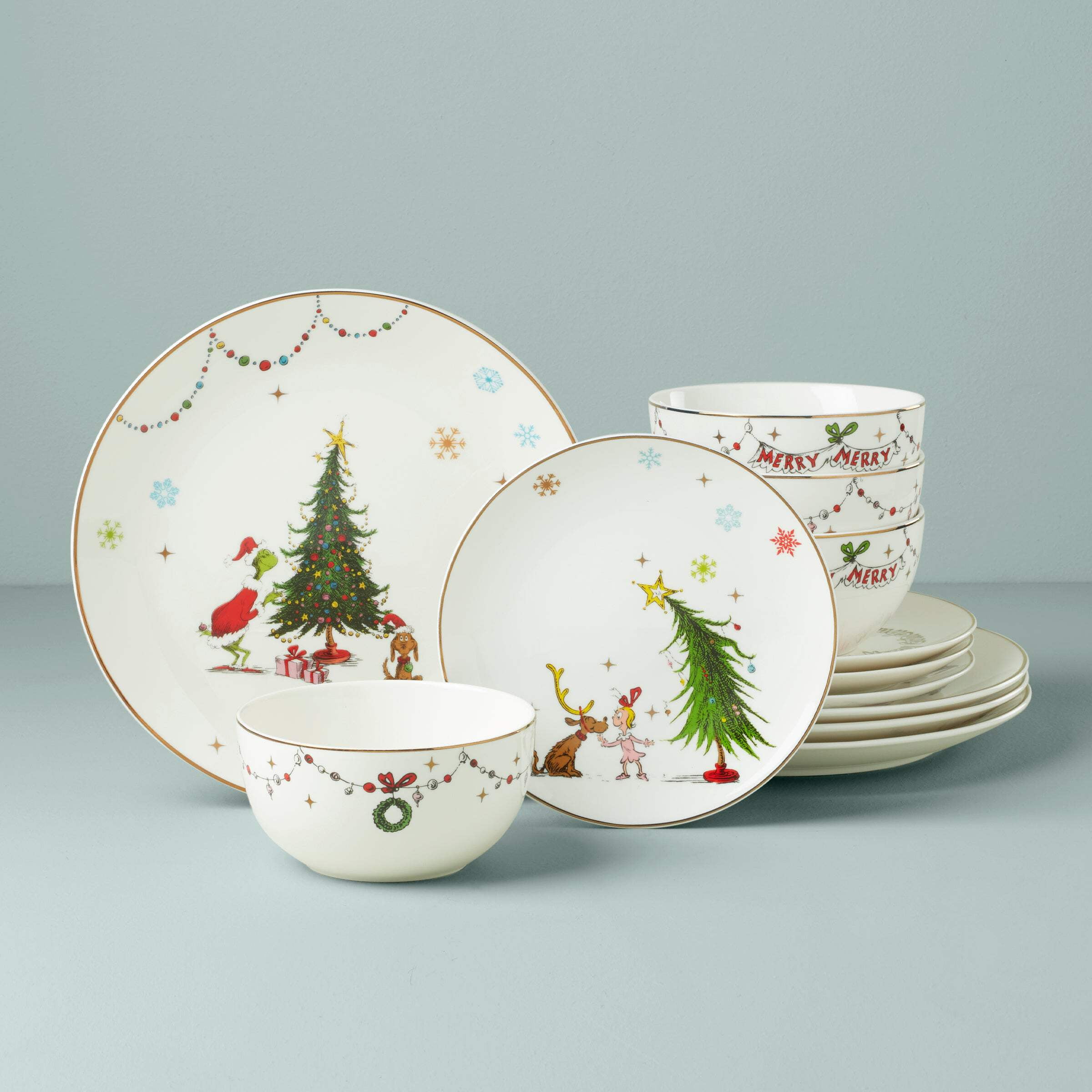 Merry Grinchmas 12-Piece Dinnerware Set - Walmart.com