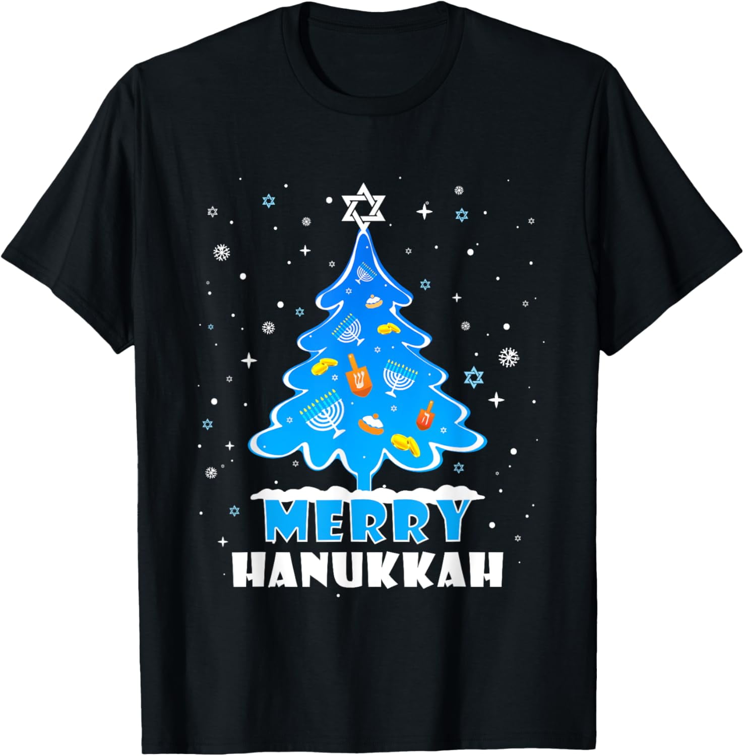 Merry Hanukkah Men Women Kids Funny Hanukkah Pajamas Jewish T-Shirt ...