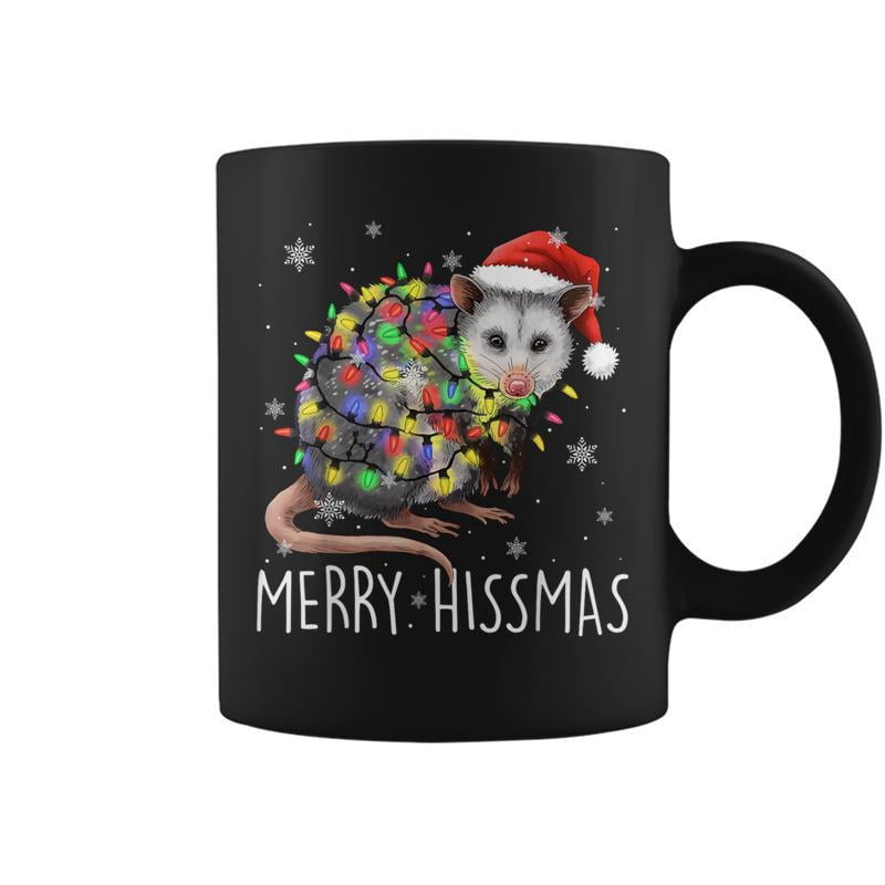 Merry Hissmas Possum Santa Hat Xmas Light Women Coffee Mugs - Walmart.com