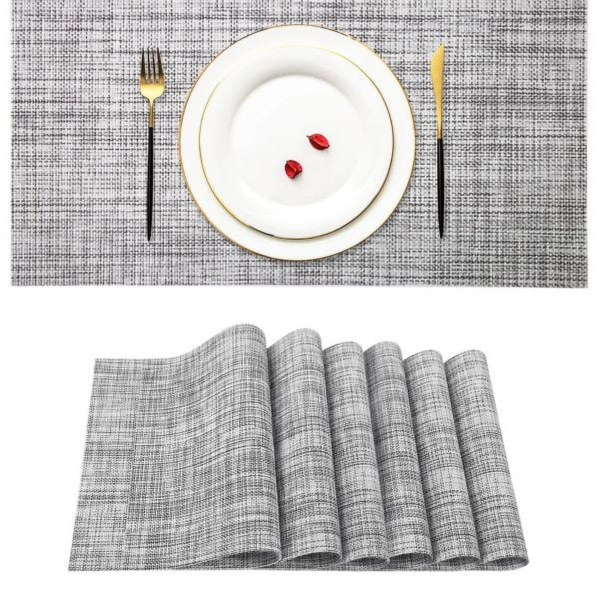 Merry Home 6 Pack Woven PVC Placemat for Dinning Table ,Heat-Resistant ...