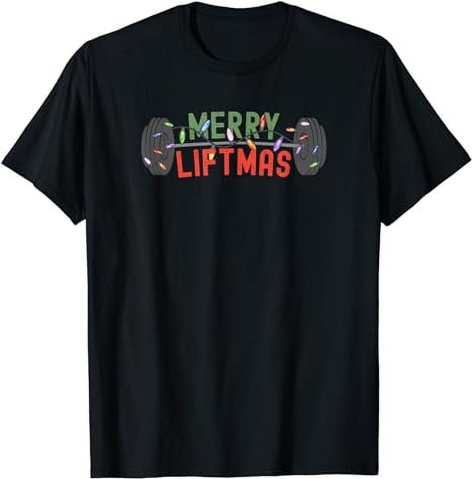 Merry Liftmas - Funny Weightlifter, Weightlifting, Weights T-Shirt ...