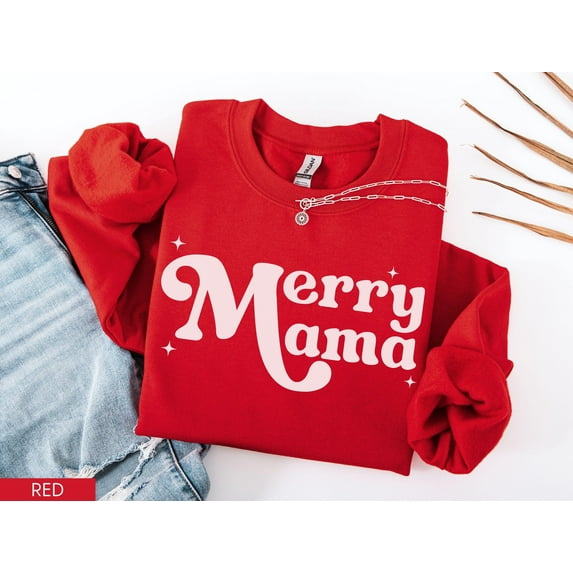 Merry Mama Sweatshirt, Retro Mama Sweater, Mom Crewneck, Trendy ...