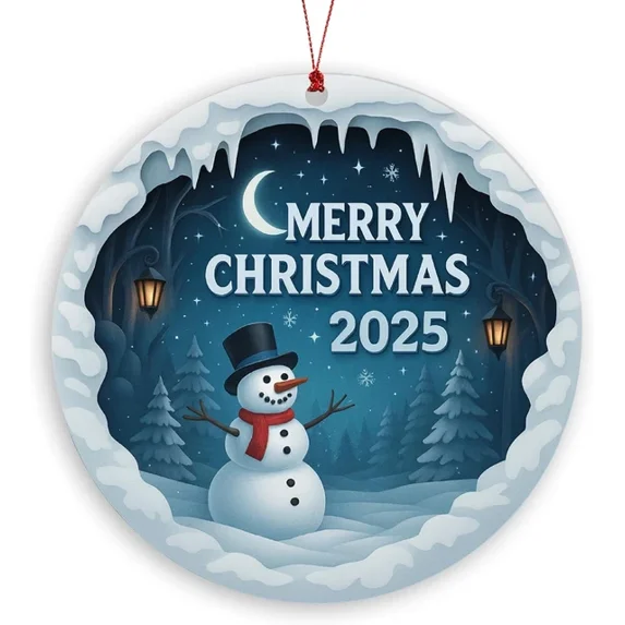 Merry Noel Ornaments 2025, Snowman Charm, Festive Joy, Ornaments 2D ...