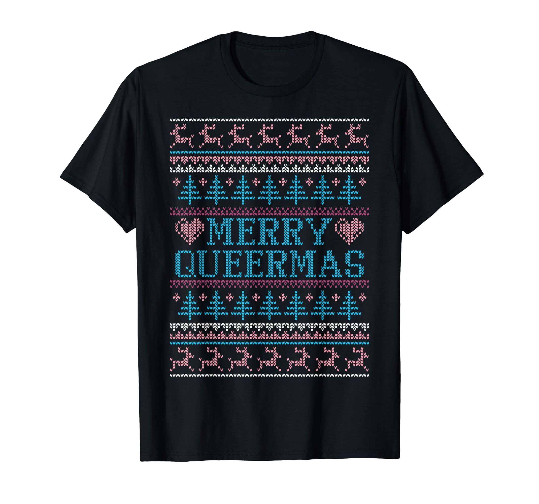 Merry Queermas Trans Pride Christmas Sweater LGBT Xmas T-Shirt ...