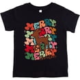 Merry Reindeer Groovy Kids and Adult Matching Christmas T-Shirts for ...