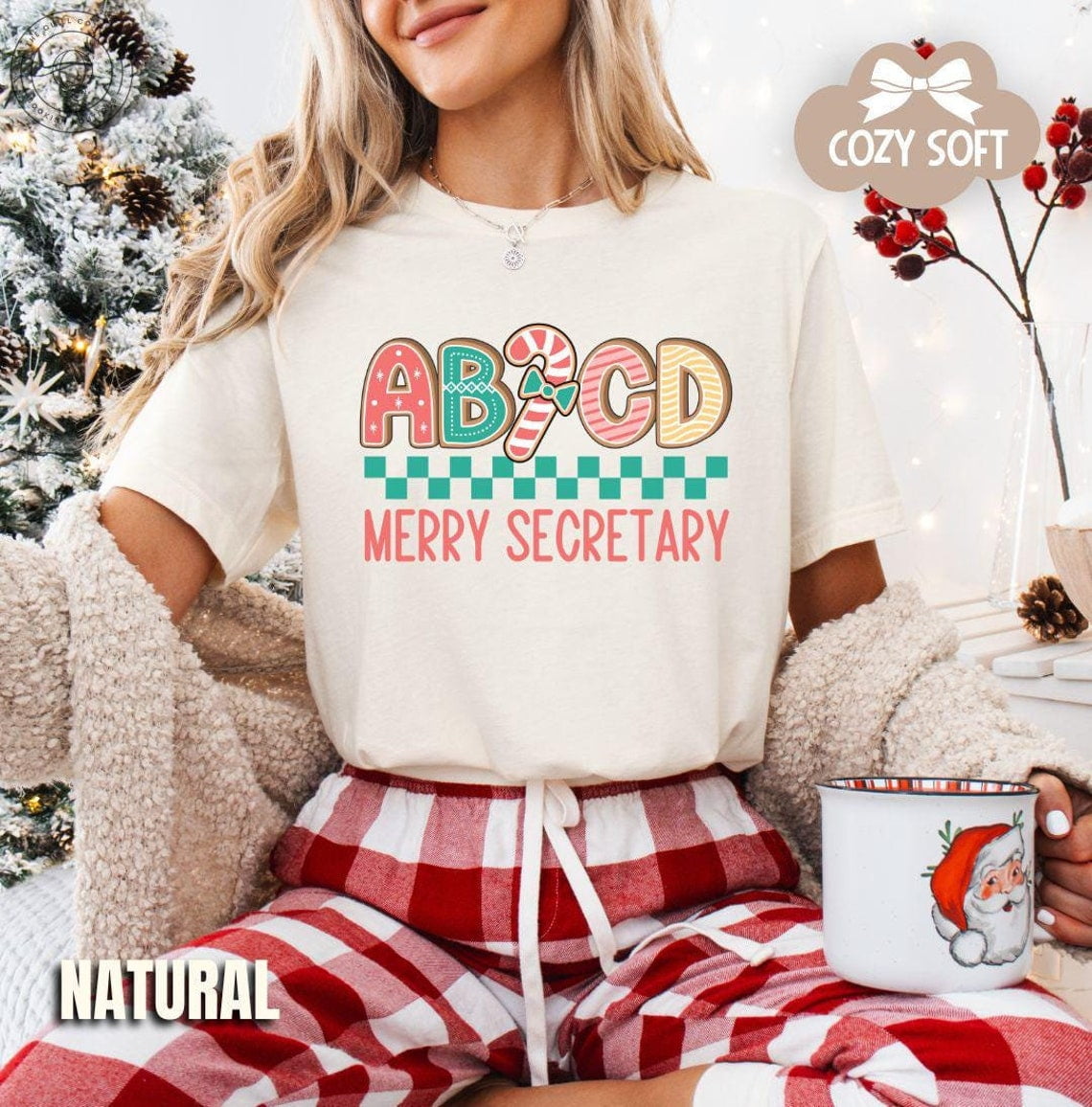 Merry Secretary Abcd Shirt Holiday Matching Group Shirts Crewneck Gift ...
