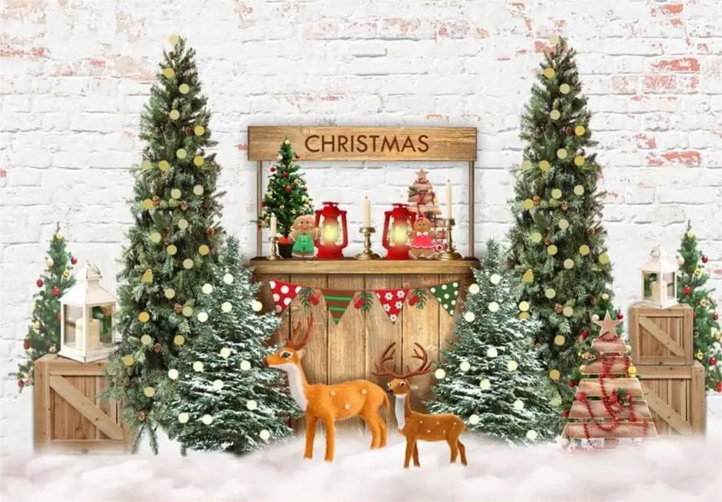 Merry Sleigh Background Custom Birthday Backdrop Eve Baby Shower Gift ...