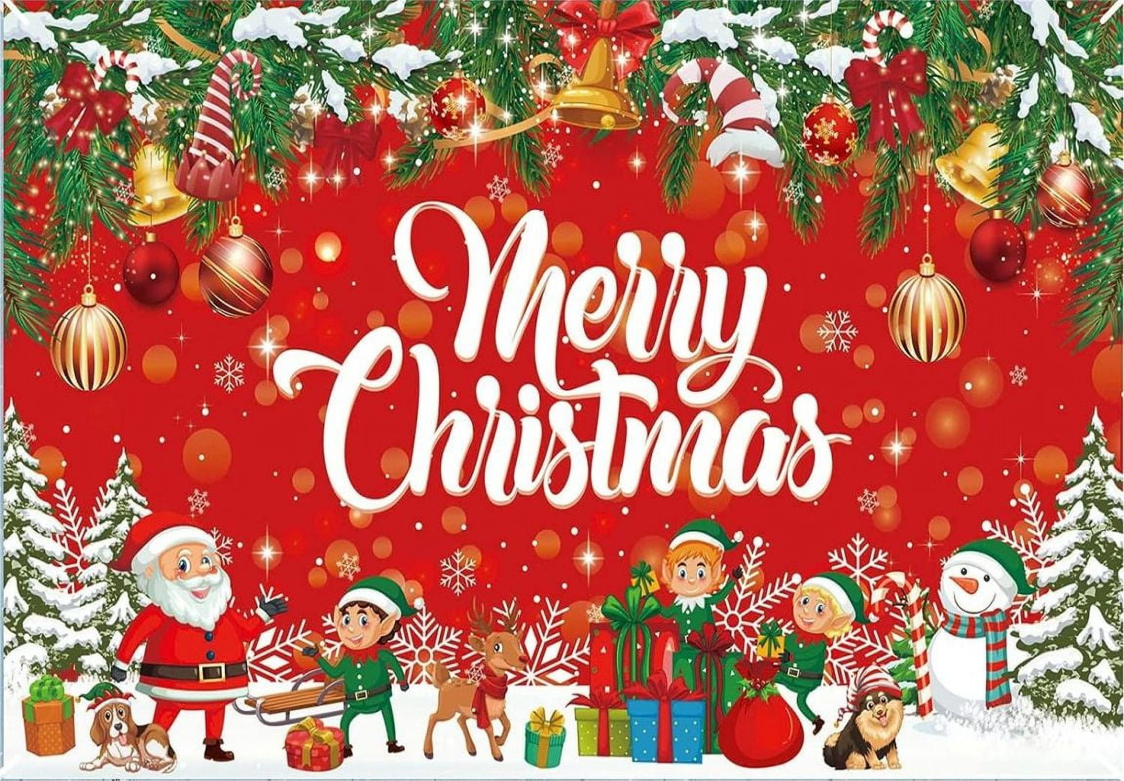 Merry Sleigh Background Photo Cartoon Baby Shower Party Photography ...