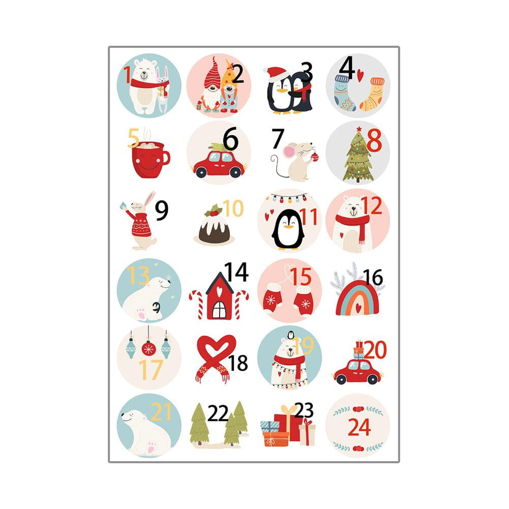 Merry Stickers Advent Calendar Number Paper Stickers Multi-Function ...