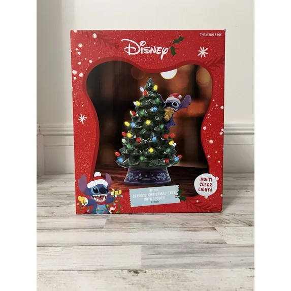 Merry Stitchmas Light-Up Stitch Ceramic Christmas Tree w/Lights 12" H ...
