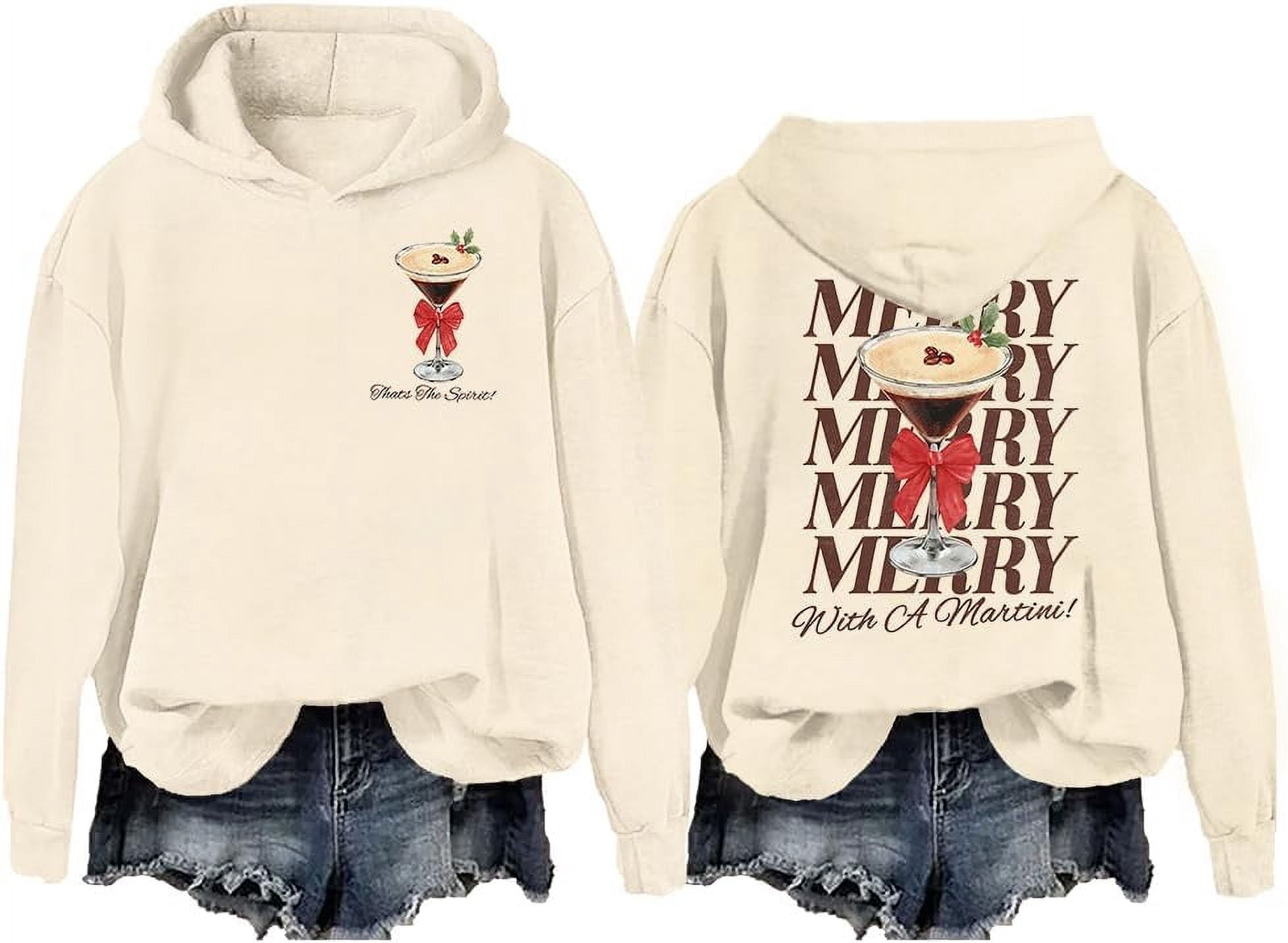 Merry With A Martini Espresso Martini Hoodie, Merry With Martini ...