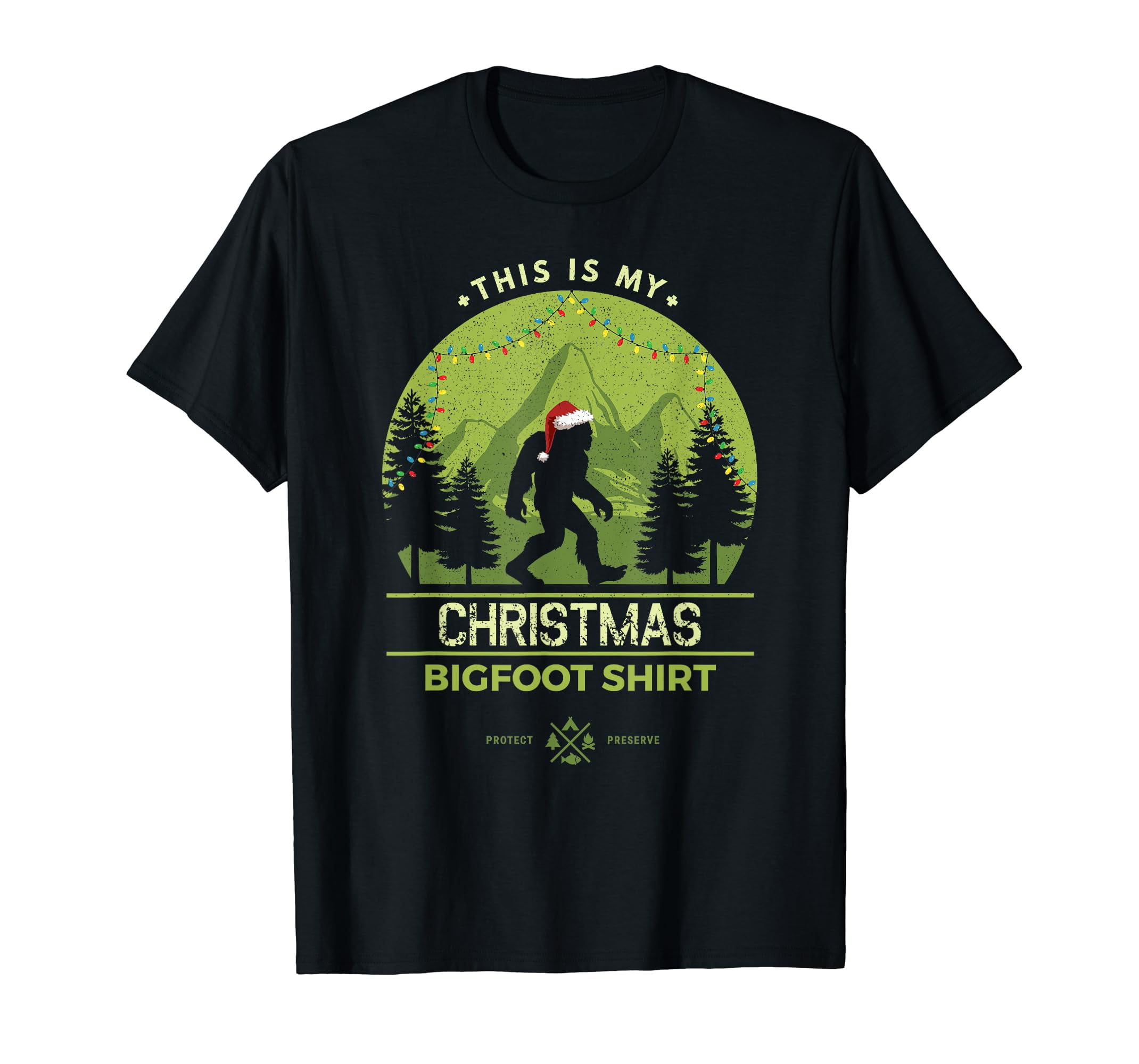 Merry Xmas Bigfoot T-Shirt Santa Squatch Christmas Yeti - Walmart.com