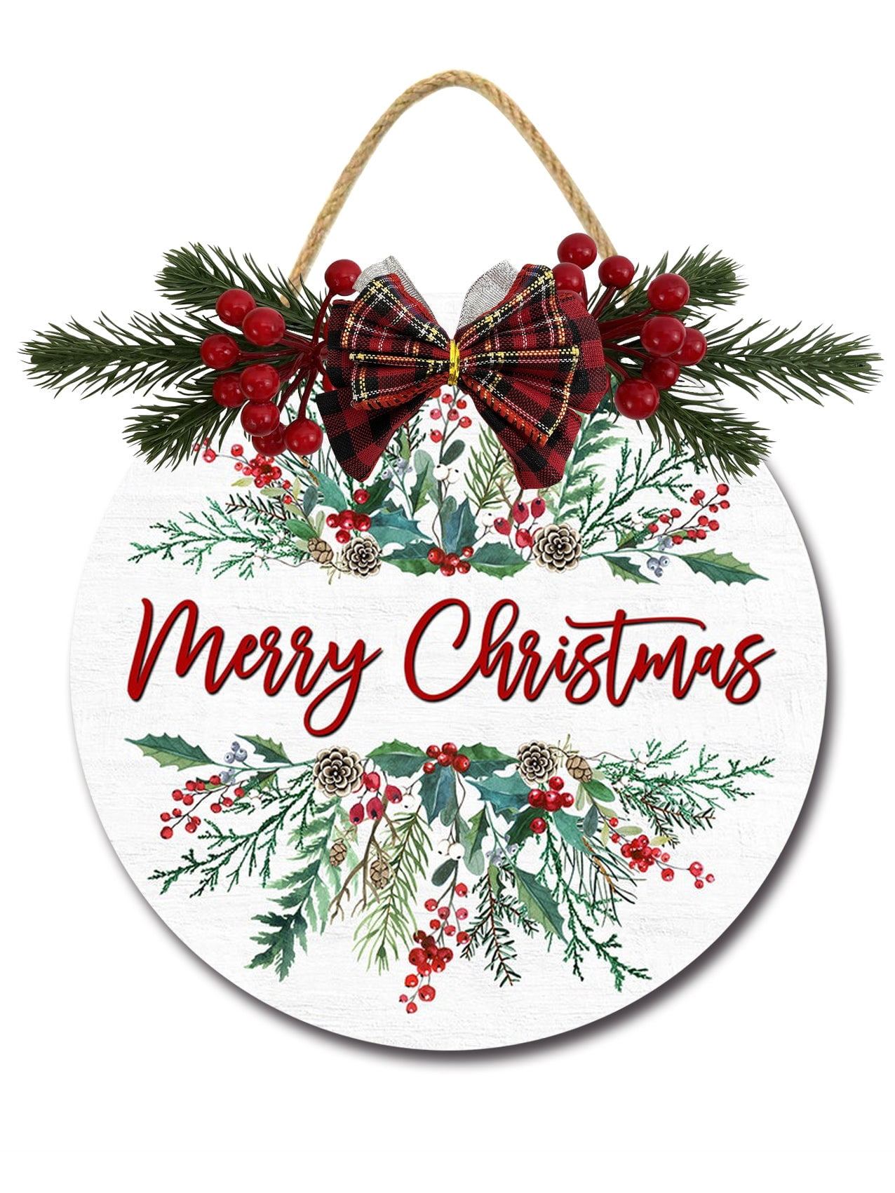 Merry Xmas Front Door Sign Funny Wreaths Hanging Wooden Plaque ...