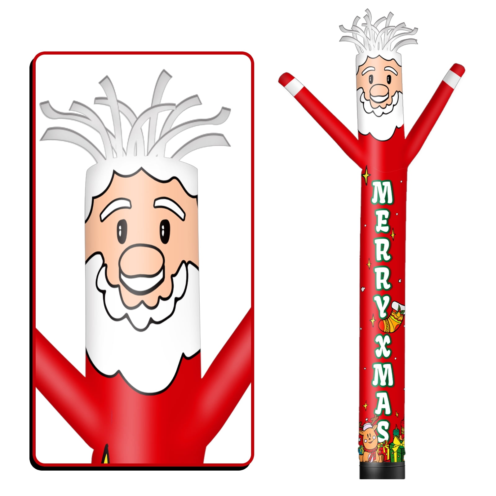 Merry Xmas Inflatable Tube Man Wacky Wavy Dancing Guy for Outdoor ...