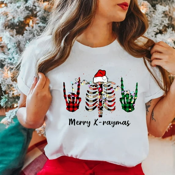 Merry Xraymas Christmas Xray shirt, Merry X-Raymas Skeleton Rib Cage ...