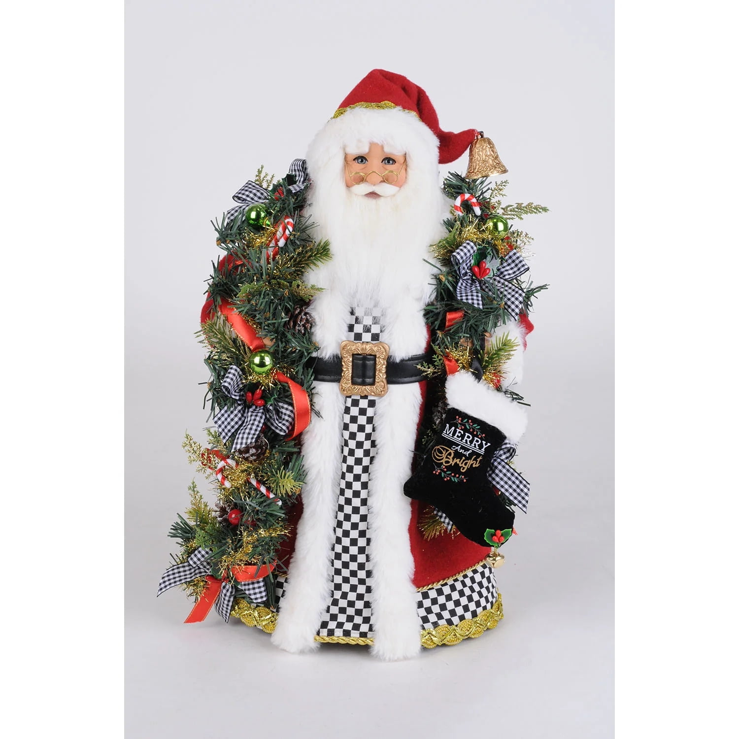 Karen's Lighted Merry and Bright Santa Christmas Decor, 17 Inch ...