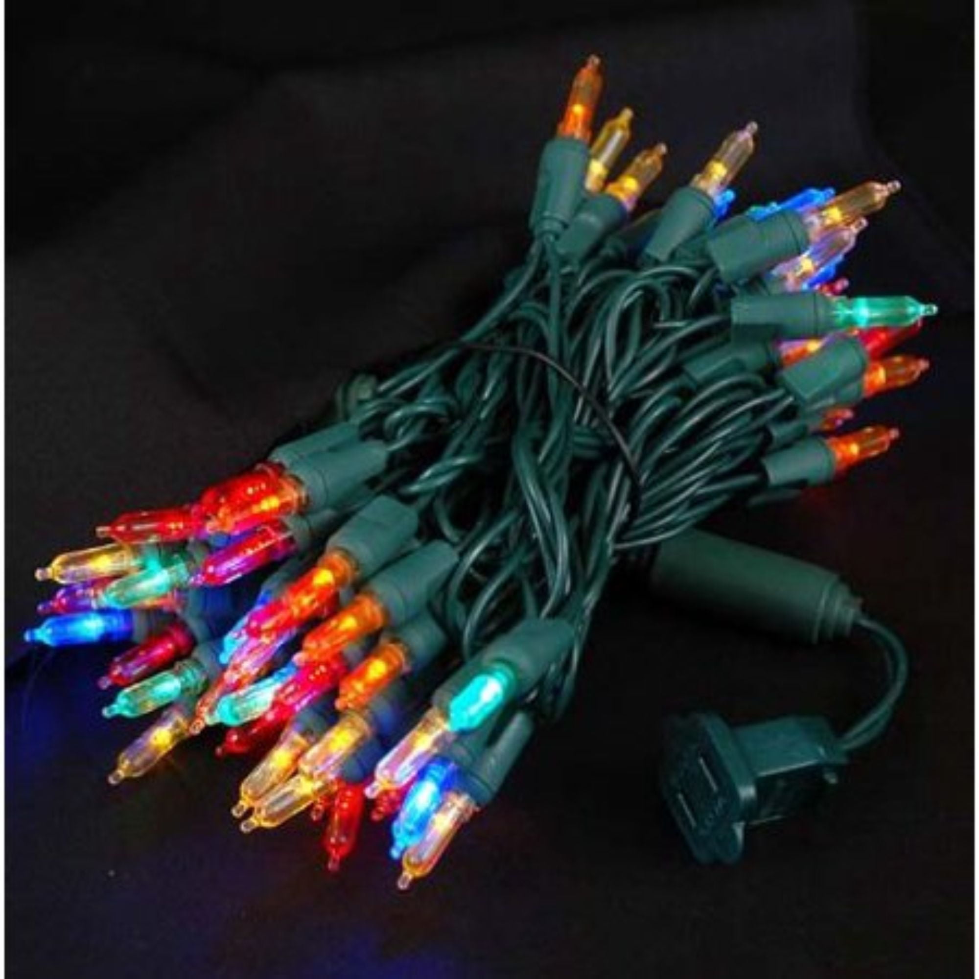 Merry and Light 50 Multi-Color LED Mini Christmas Lights, 35 ft Green ...