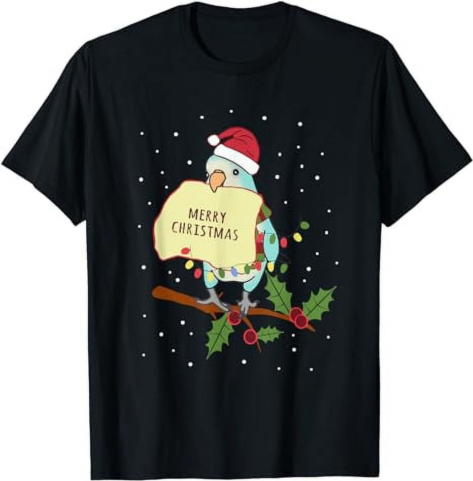 Merry christmas Blue Quaker Parrot Owner Birb memes T-Shirt - Walmart.com